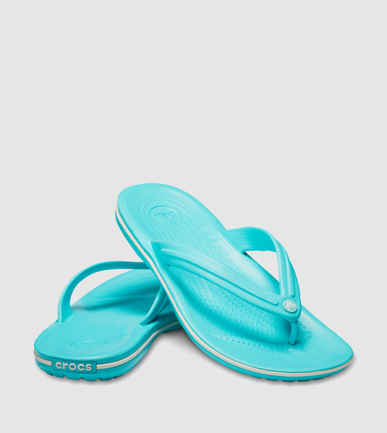 Buy Crocs Crocband Round Toe Flip Flops Blue 11033 4DY In Blue ...