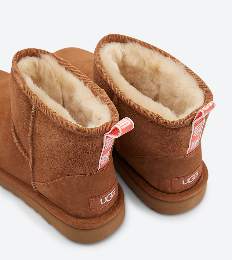 Buy Ugg Classic Mini Ii Graphic Logo Details Boot Brown In Brown ...