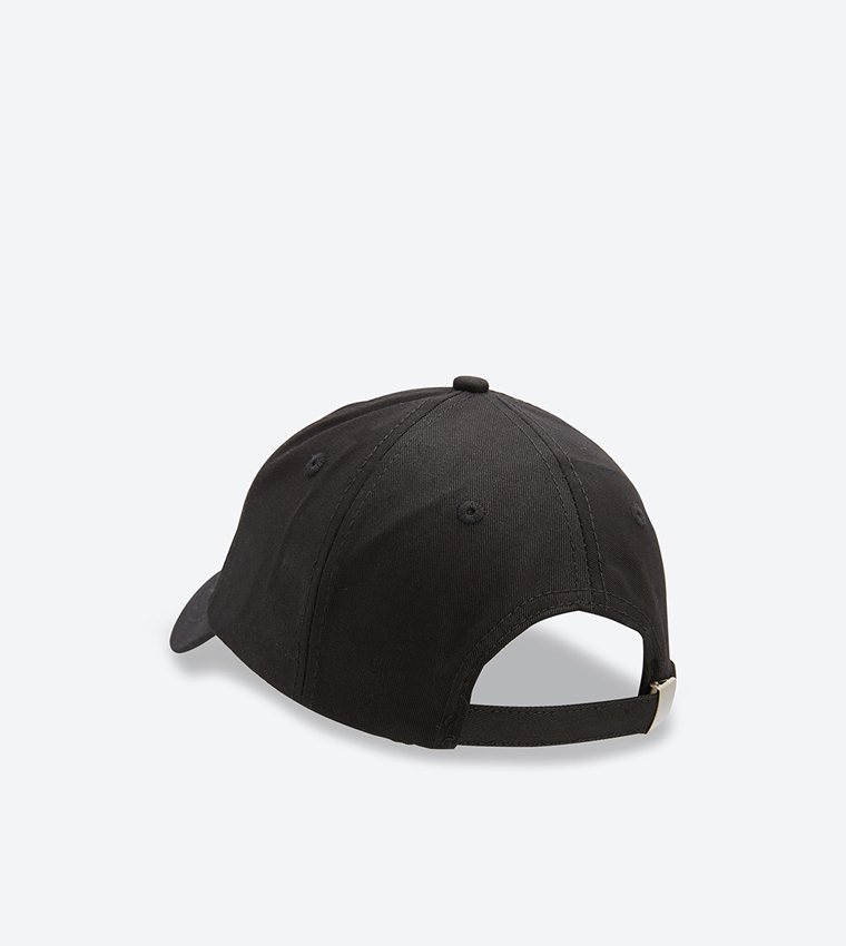 اشتري أر آند بي Metal Buckle Closure 6 Panel Baseball Cap Black بلون ...