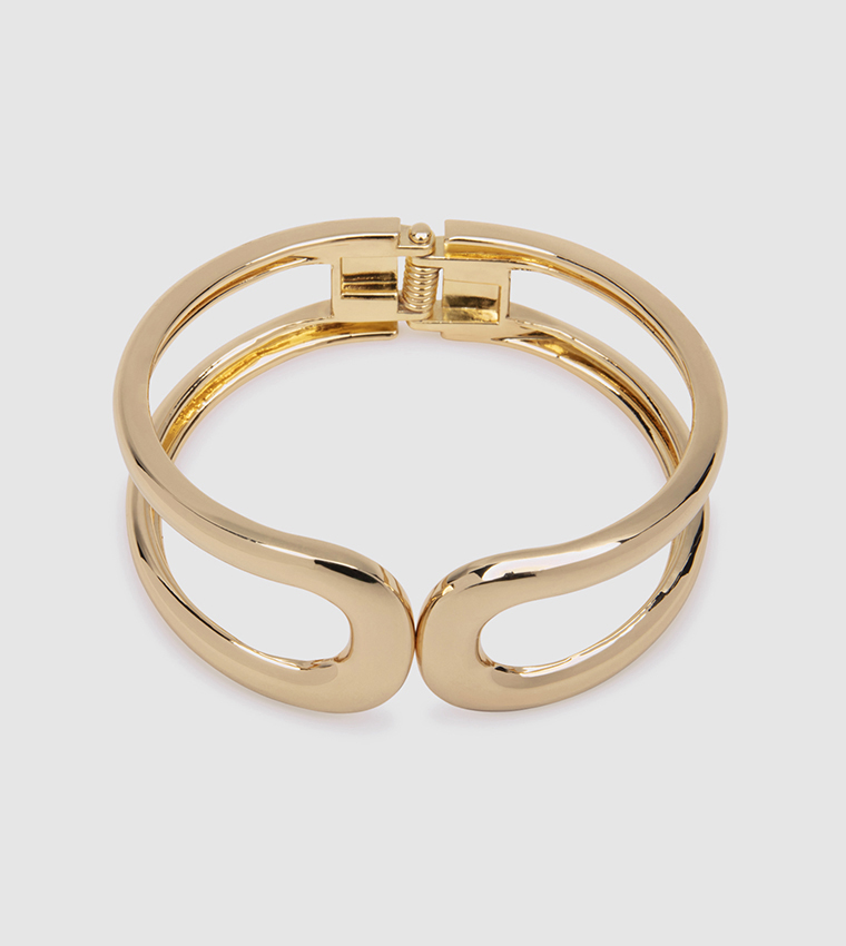 Buy R&B Gold Cutout Bangle In Gold | 6thStreet UAE