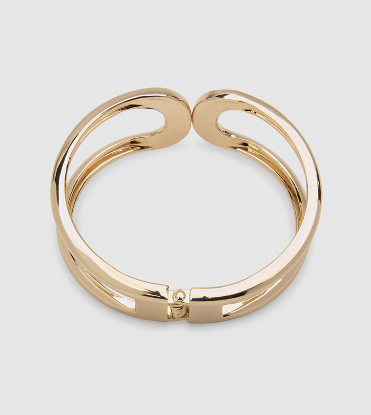 Buy R&B Gold Cutout Bangle In Gold | 6thStreet UAE