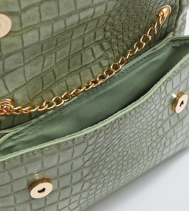 Buy ZAHA @ CCC Small Size Zip Clouser Cross Body Green In Green ...