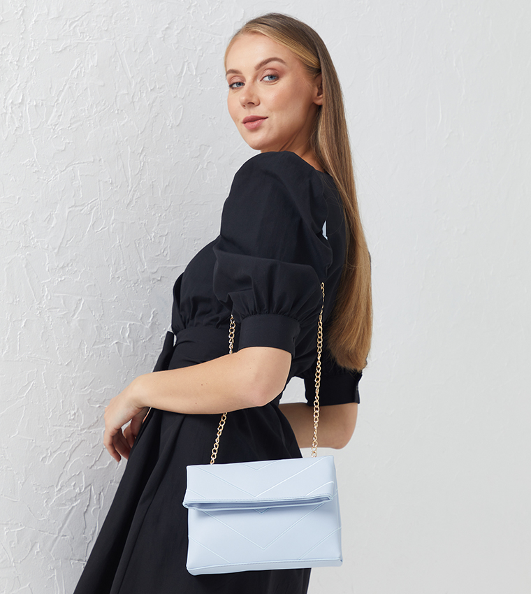 Buy ZAHA @ CCC Small Size Zip Clouser Cross Body Light Blue In Blue ...