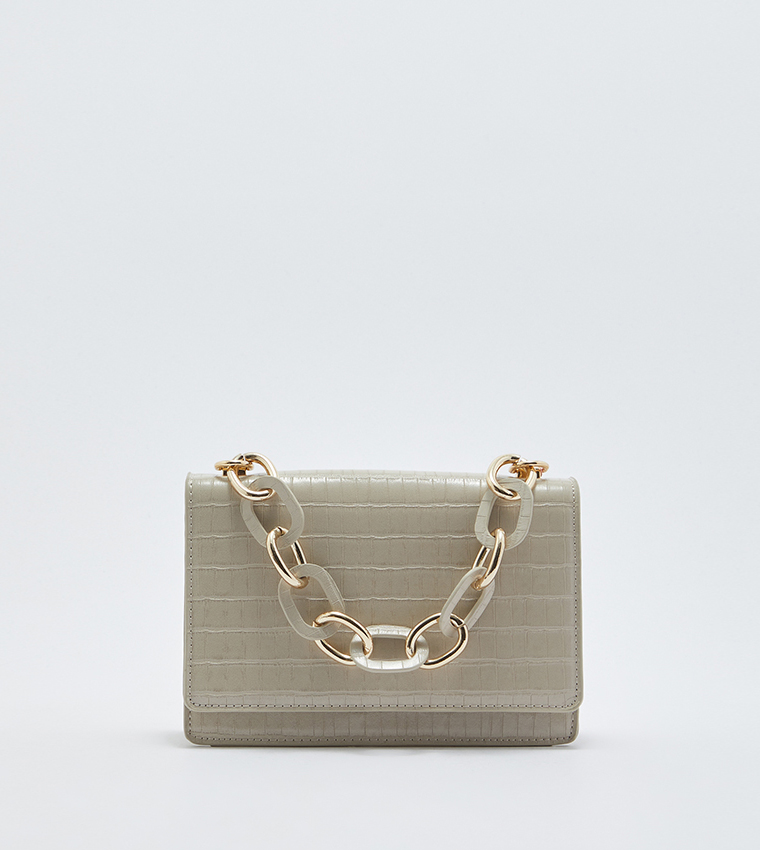 Buy ZAHA @ CCC Small Size Zip Clouser Cross Body Beige In Beige ...