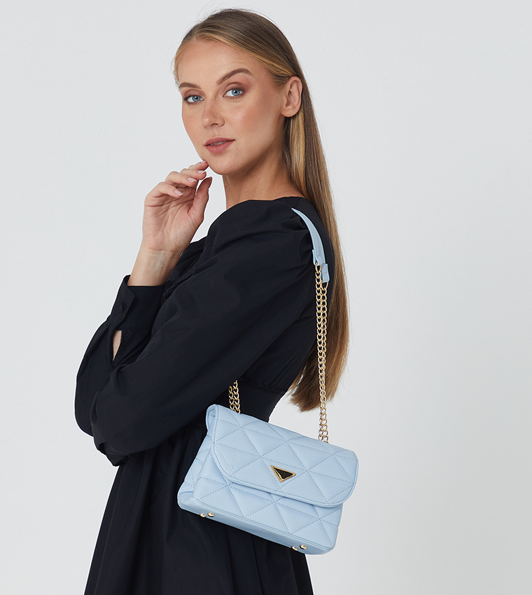 Buy ZAHA @ CCC Small Size Zip Clouser Cross Body Light Blue In Blue ...