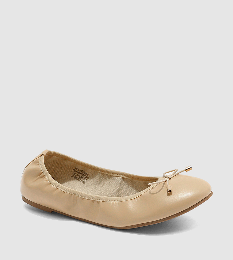 Buy HIS & HERS Flat Ballarinas In Beige | 6thStreet Qatar