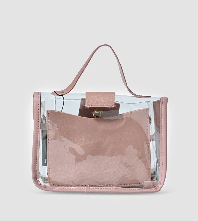 Buy HIS & HERS Baby Pink Cross Body Satchel In Pink | 6thStreet Kuwait