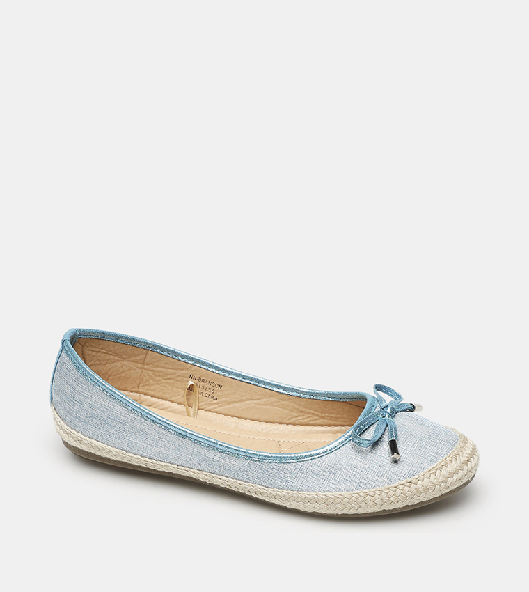 Buy HIS & HERS Textured Bow Ballarinas In Blue | 6thStreet Qatar