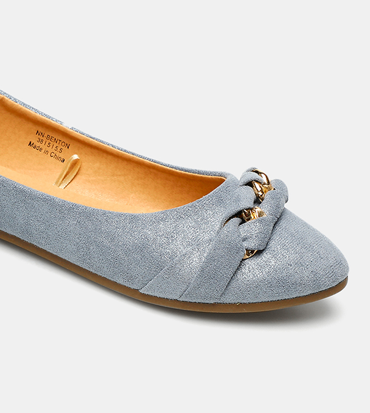 Buy HIS & HERS Embellished Ballarinas In Blue | 6thStreet UAE