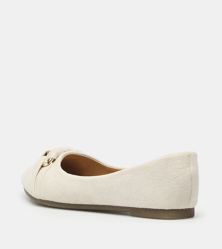 Buy HIS & HERS Embellished Ballarinas In Beige | 6thStreet UAE