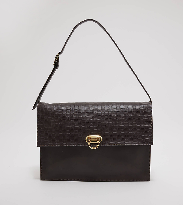 Buy Hush Puppies Textured Flap Shoulder Bag In Brown | 6thStreet Qatar Buy Hush Puppies Textured Flap Shoulder Bag In Brown | 6thStreet Qatar