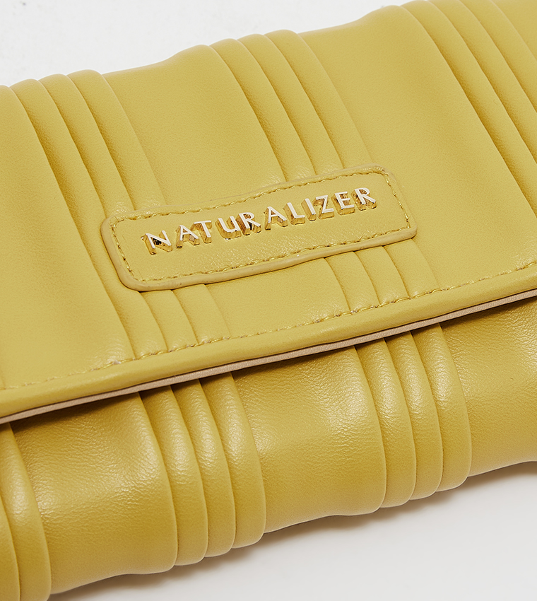 Buy Naturalizer W NARI Pleated Flap Wallet In Yellow | 6thStreet Qatar