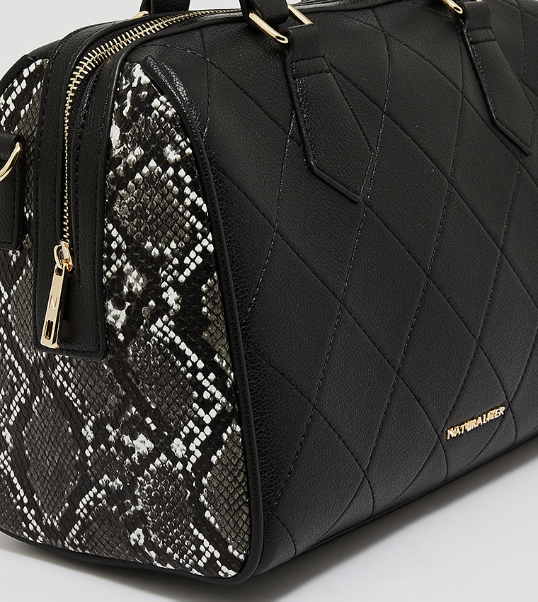 Buy Naturalizer NHB HANA Snake Pattern Satchel Bag In Black | 6thStreet UAE