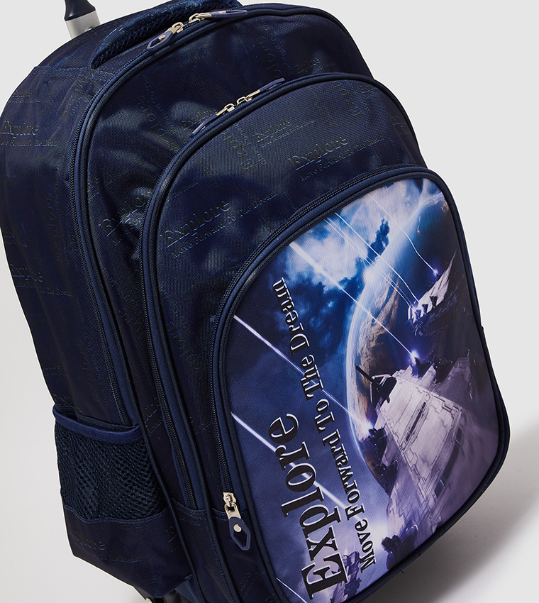 Buy Austin Reed @ CCC Kids Printed Trolley Backpack In Blue | 6thStreet UAE