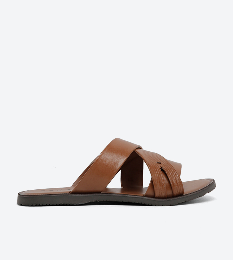 Buy ZAHA @ CCC Mens Footwear Casual Slides Brown In Brown | 6thStreet Qatar