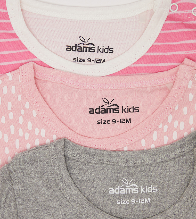 Buy Adams Kids Girl's Pack Of 5 Printed Bodysuits In Pink | 6thStreet UAE