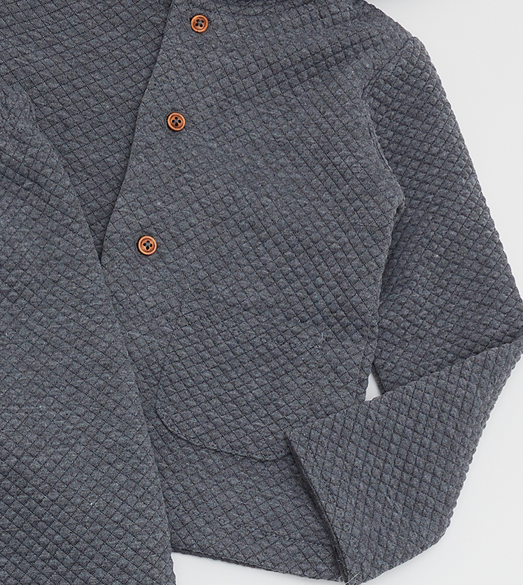 Buy Adams Kids 2 Piece Bonded Fabric Hooded Jog Set In Grey | 6thStreet UAE