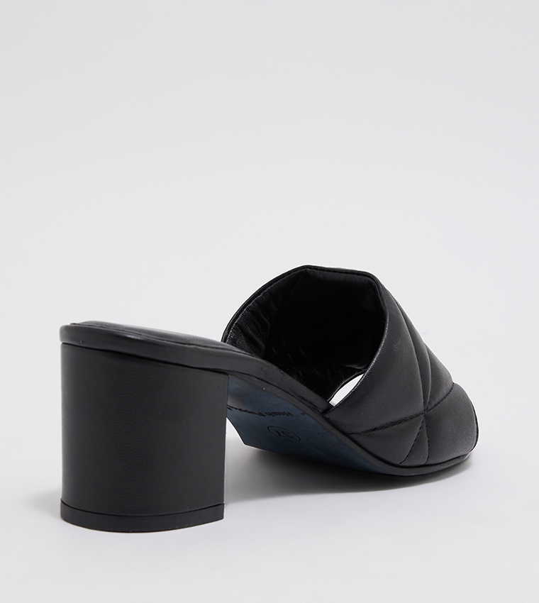 Buy Hush Puppies Helena Quilted Block Heel Sandals In Black | 6thStreet UAE