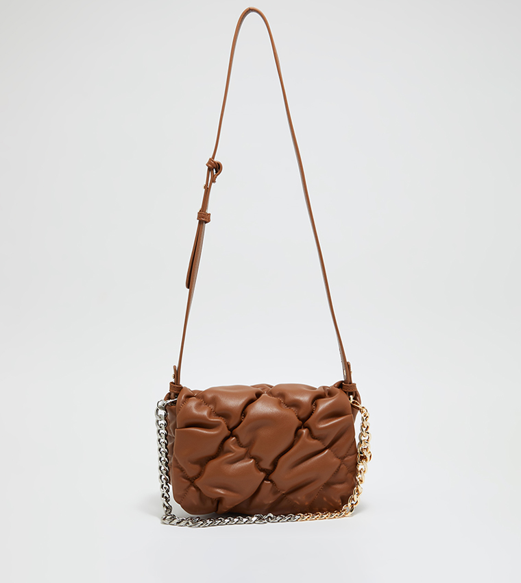 Buy Tyra Quilted Crossbody Bag In Brown | 6thStreet UAE