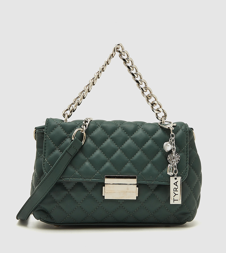 Buy Tyra Quilted Shoulder Bag With Keychain In Blue | 6thStreet UAE