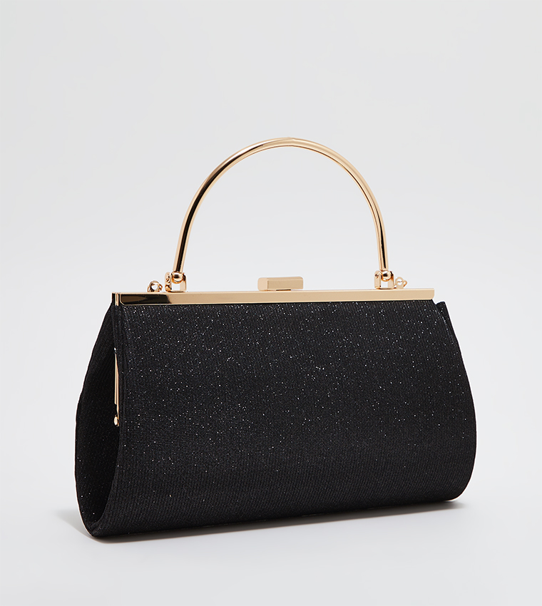 Buy Tyra Pleated Top Handle Clutch With Sling In Black | 6thStreet ...