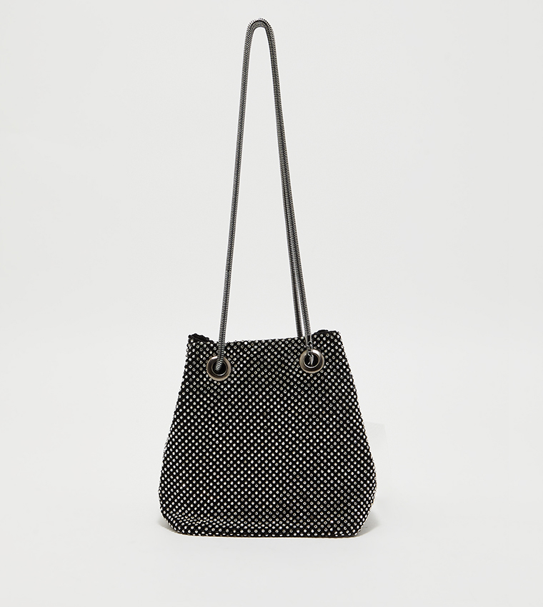 Buy Tyra Embellished Shoulder Bag In Black | 6thStreet UAE