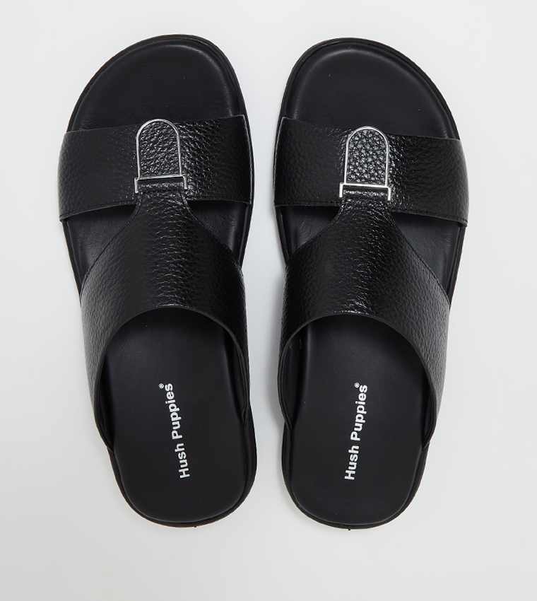Buy Hush Puppies Textured Open Toe Arabic Sandals In Black | 6thStreet UAE