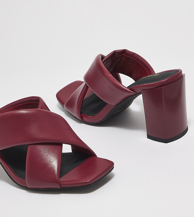 Buy Hush Puppies Criss Cross Block Heel Sandals In Red | 6thStreet UAE