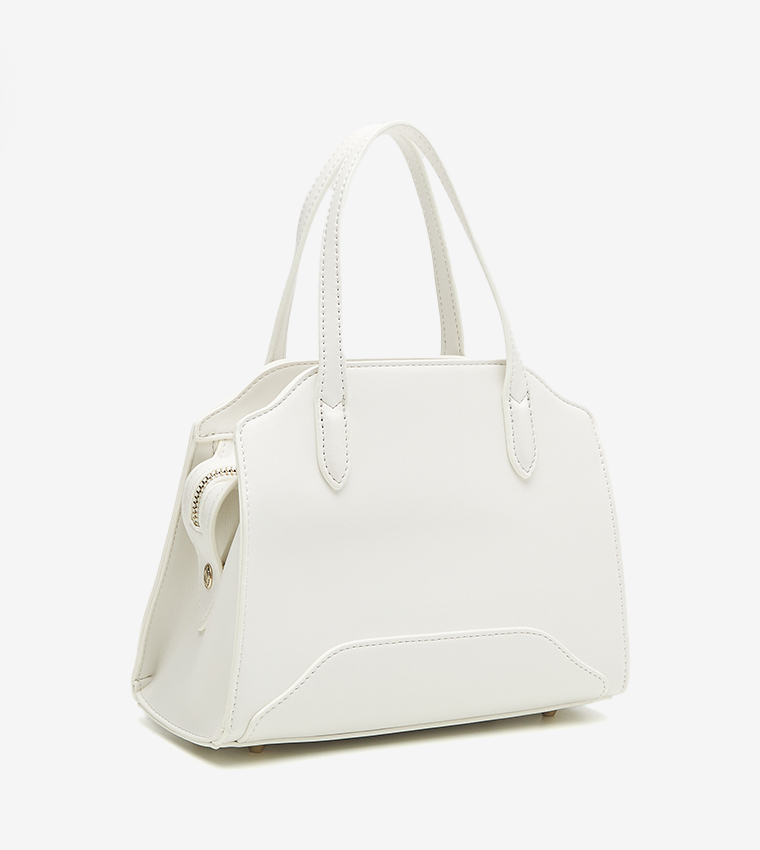 Buy Hush Puppies Metal Accent Satchel Bag In White | 6thStreet UAE