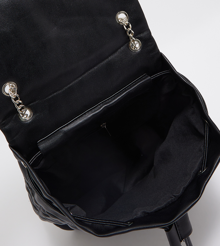 Buy Tyra Quilted Flap Backpack In Black | 6thStreet Saudi Arabia