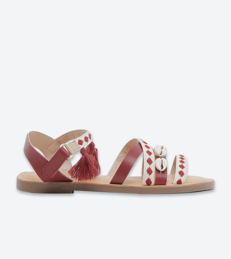 Buy ZAHA @ CCC Leather Sandals For Unisex Kids Red In Red | 6thStreet ...