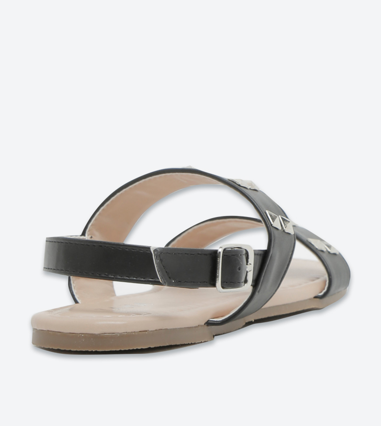 Buy ZAHA @ CCC Leather Sandals For Unisex Kids Black In Black ...