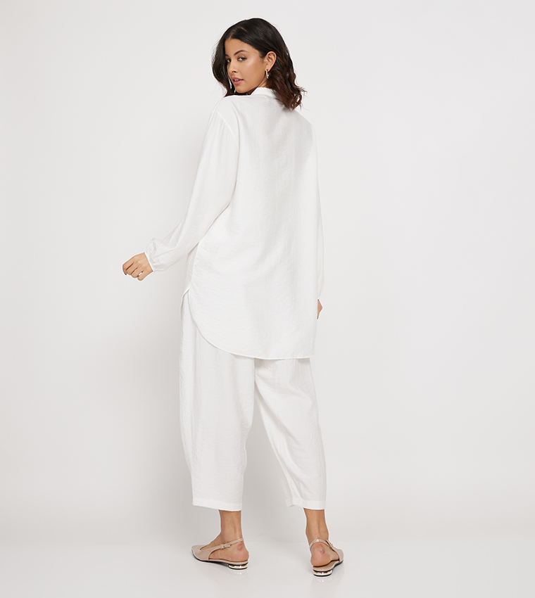 Buy HYA Solid Tunic And Bottom Set In White | 6thstreet Saudi Arabia