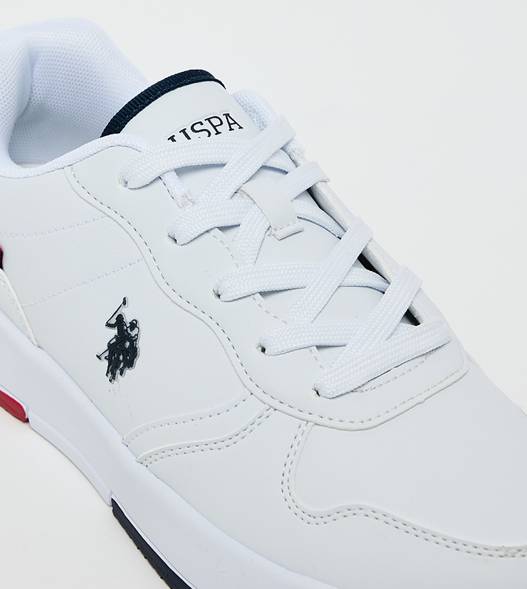 Buy U.S. Polo Assn. ANDREI GLB Logo Printed Lace Up Sneakers In White ...
