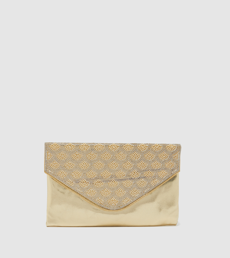Buy ZAHA @ CCC Clutches Bag Gold In Gold | 6thStreet Oman
