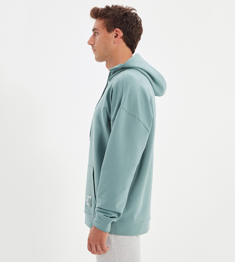 Buy Trendyol Label Basic Sweatshirt In Green | 6thStreet Qatar