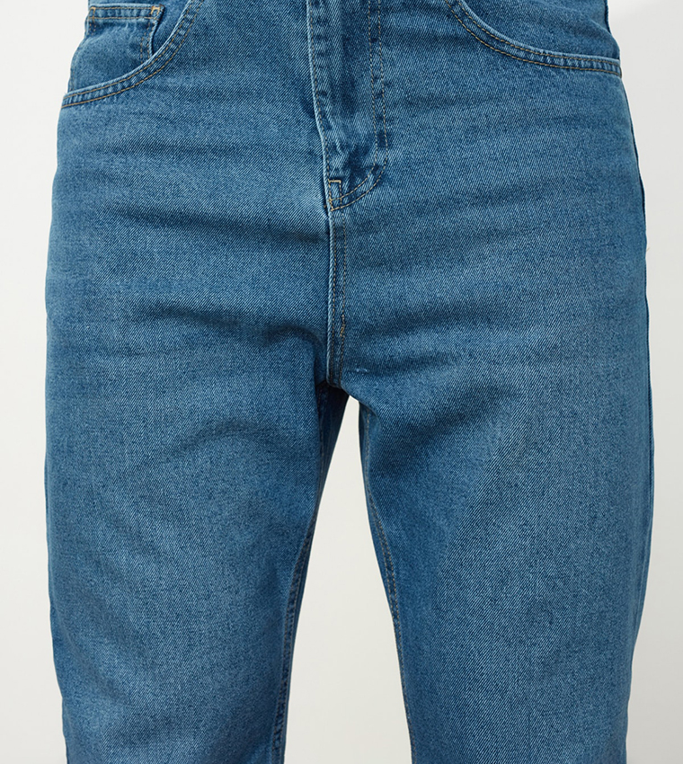Buy Trendyol Tinted Straight Fit Jeans In Blue | 6thStreet UAE