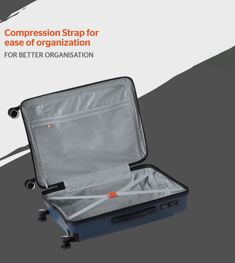 Buy Wildcraft FLYNT Logo Detail Hardshell Spinner Trolley Bag Medium In ...