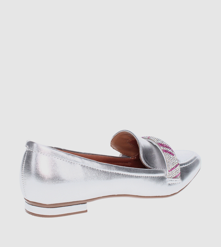 Buy Vizzano NINA Embellished Loafers In Silver | 6thStreet UAE
