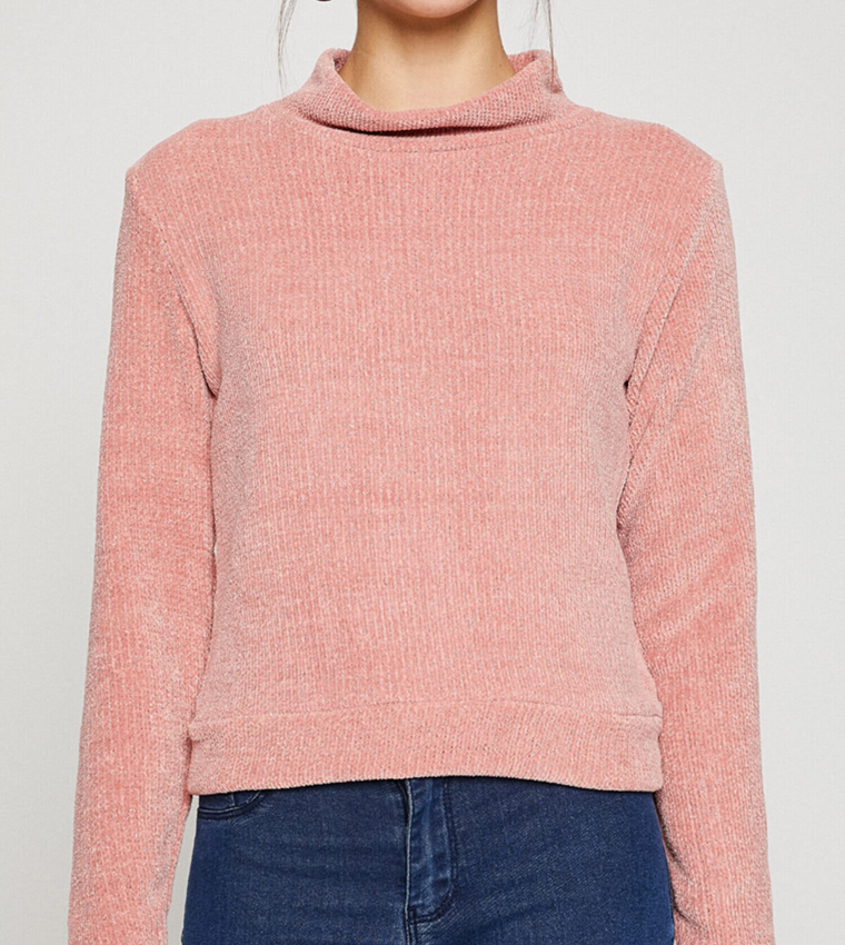 Buy Trendyol Shimmer Detailed Sweater In Pink | 6thStreet Qatar