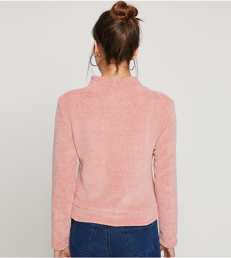 Buy Trendyol Shimmer Detailed Sweater In Pink | 6thStreet Qatar