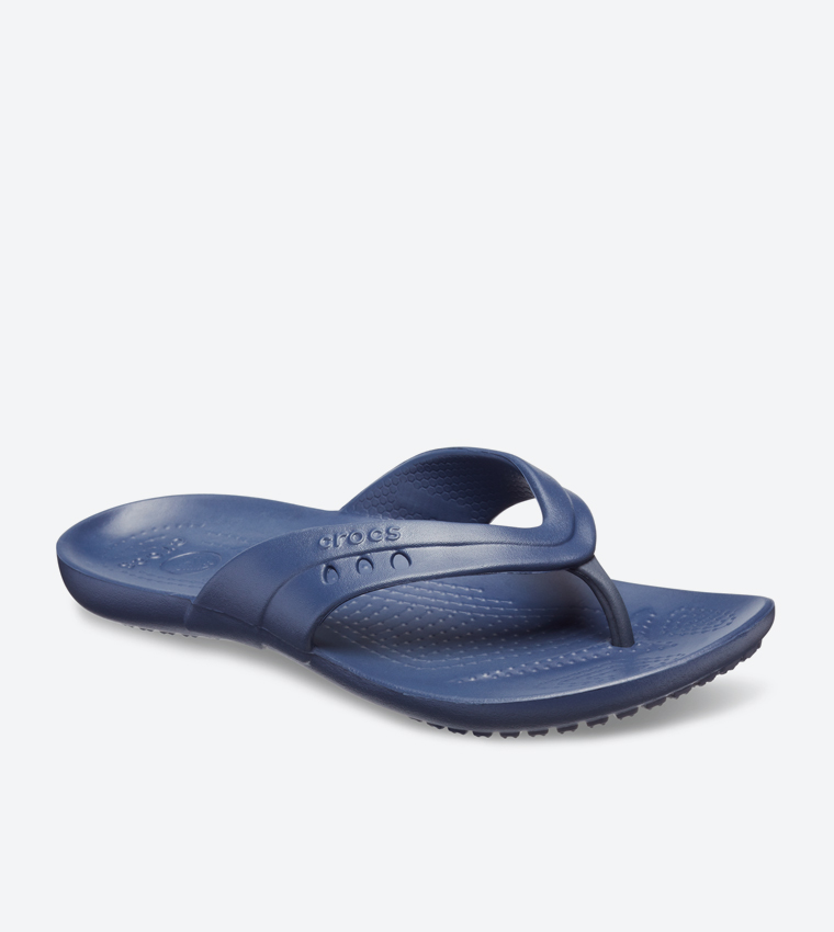 Buy Crocs Kadee Round Toe Flip Flops Navy 14177 410 In Navy | 6thStreet ...