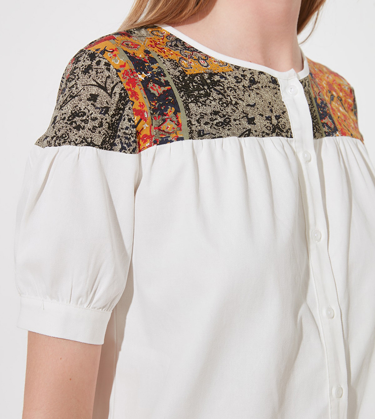 Buy Trendyol Shoulder Detailed Shirt Dress In White | 6thStreet UAE
