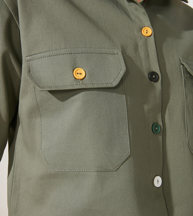 Buy Trendyol Basic Solid Shirt In Green | 6thStreet Qatar
