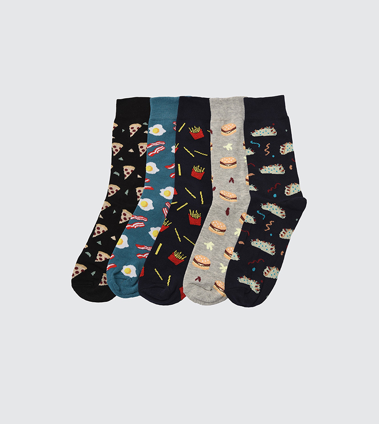 Buy Trendyol Pack Of 5 Cuffed Socks In Multiple Colors | 6thStreet ...