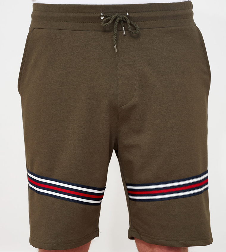 Buy Trendyol Regular Fit Striped Shorts & Bermuda In Green | 6thStreet UAE