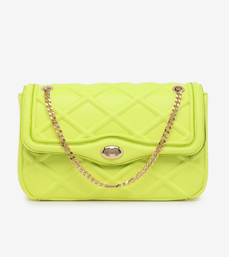 Buy Call It Spring Baddie Quilted Shoulder Bag In Yellow | 6thStreet UAE