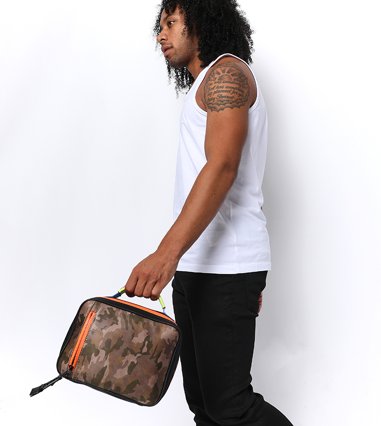 Buy Call It Spring Camoflauge Cosmetic Bag In Dark Green | 6thStreet ...