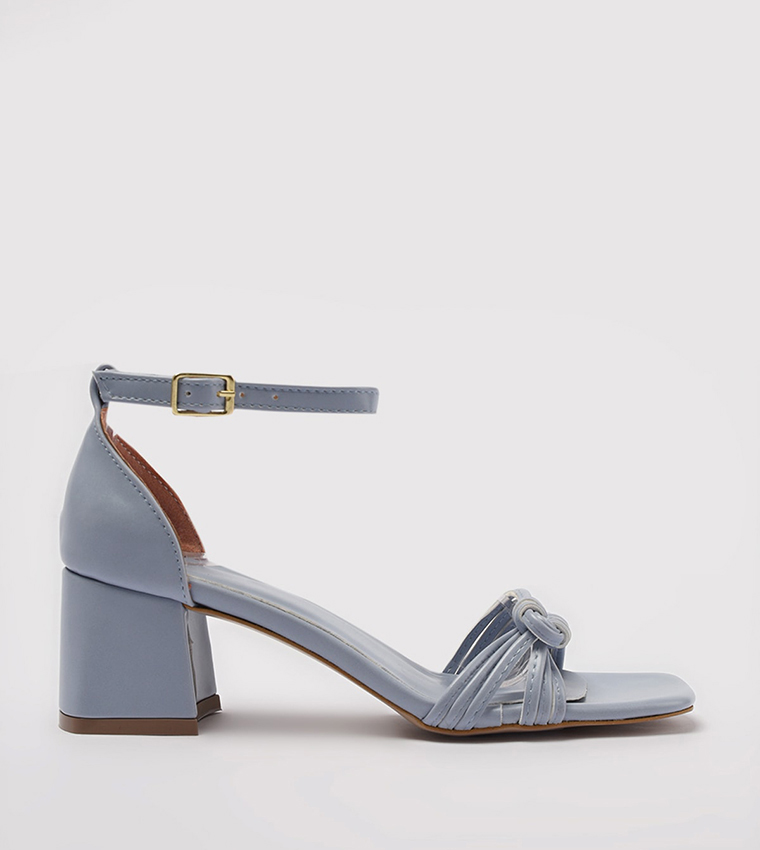 Buy Trendyol Classic Block Heel Sandals In Blue | 6thStreet Qatar