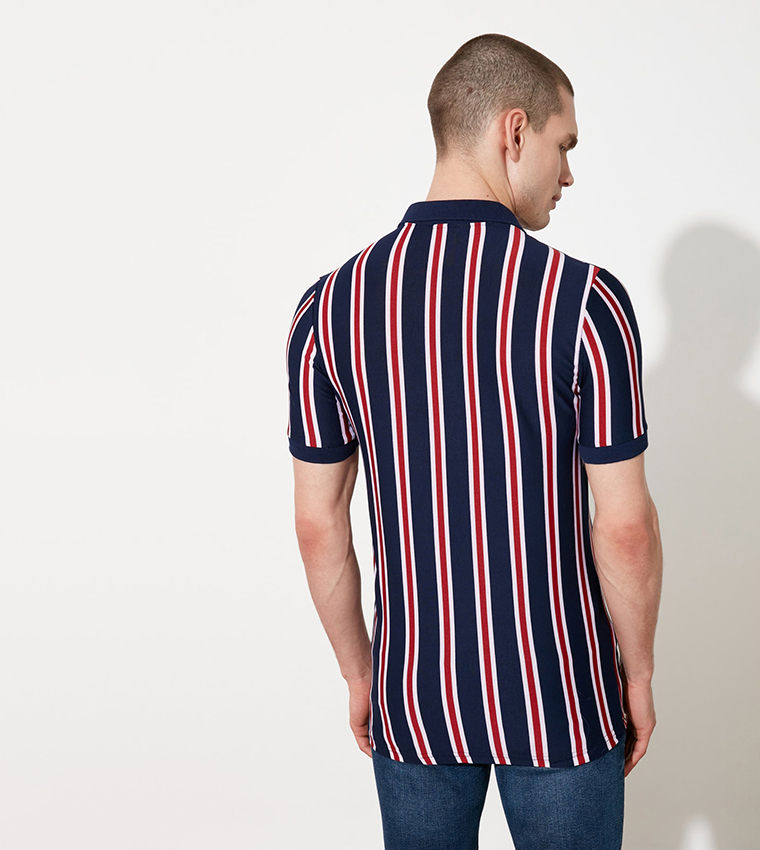 Buy Trendyol Regular Fit Polo T Shirt In Blue 6thstreet Saudi Arabia